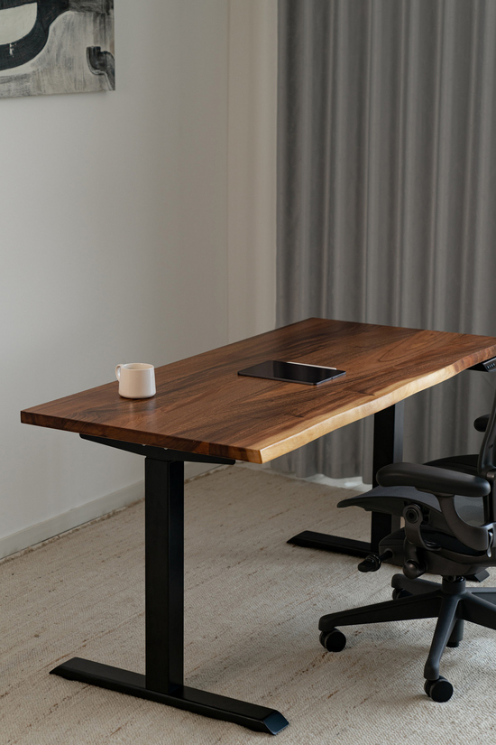 Elephant Desks - Height Adjustable Live Edge Standing Desk - Wavy Seri